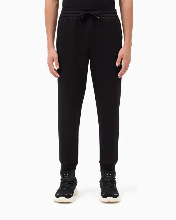 Armani Exchange Regular Fit Trousers Jersey With Bonded Stretch Cotton - Black