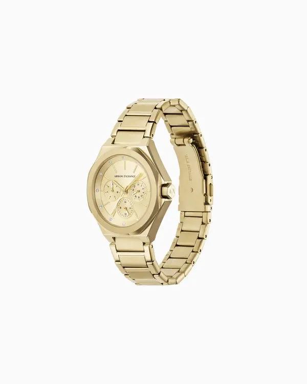 Armani Exchange Multifunction Gold Stainless Steel Watch