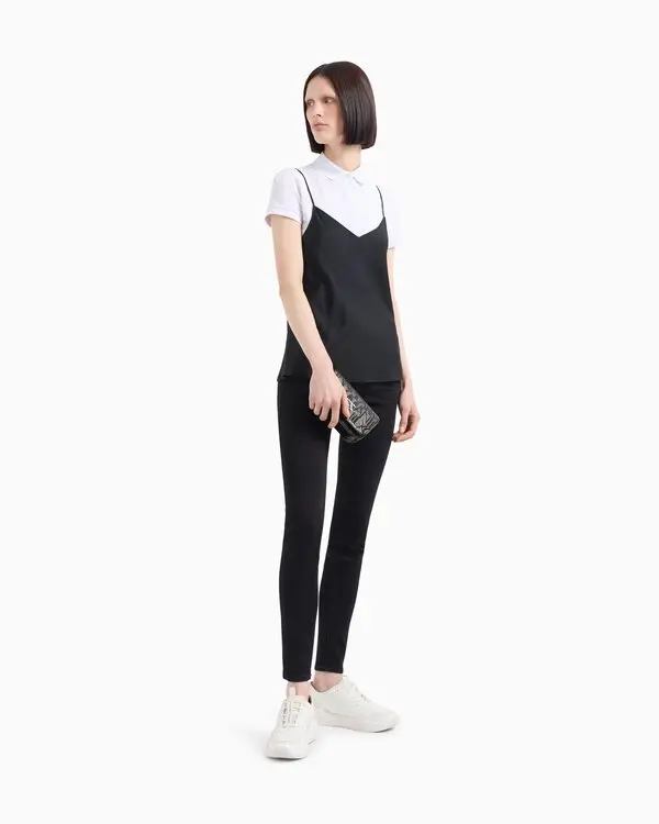 Armani Exchange Satin V-neck Top