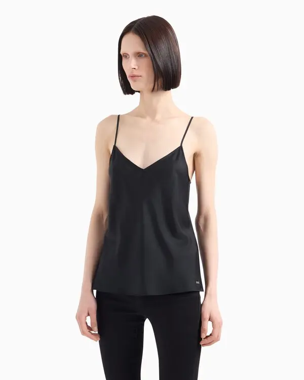 Armani Exchange Satin V-neck Top