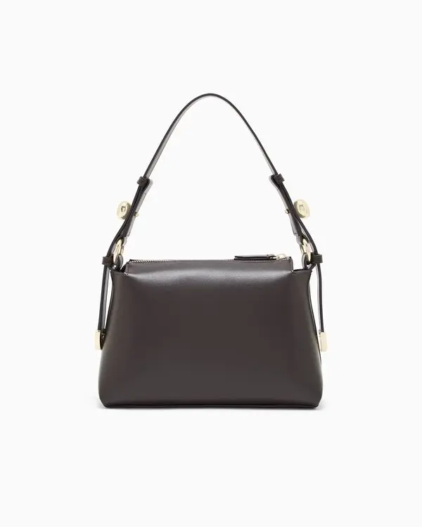 Armani Exchange Shoulder Bag In Coated Fabric - Brown
