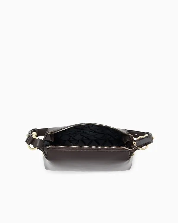 Armani Exchange Shoulder Bag In Coated Fabric - Brown