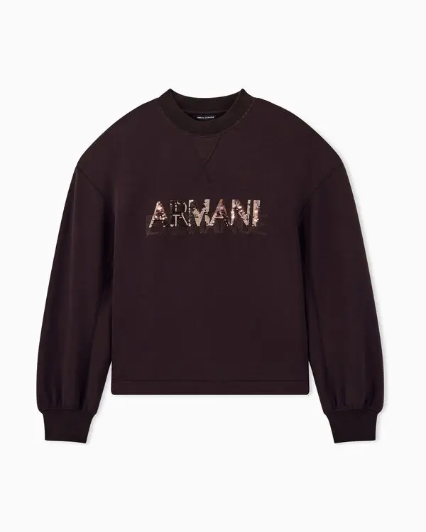 Armani Exchange Sweatshirt Stretch Viscose Scuba - Brown