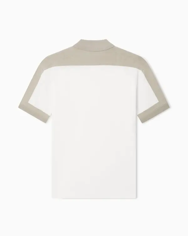 Armani Exchange Linen And Cotton Knitted Polo Shirt