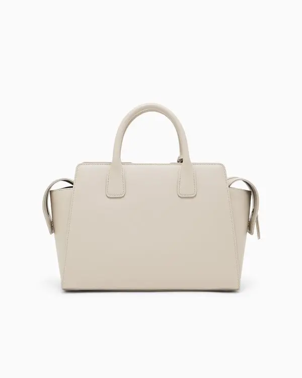 Armani Exchange Tote Bag In Coated Fabric - White