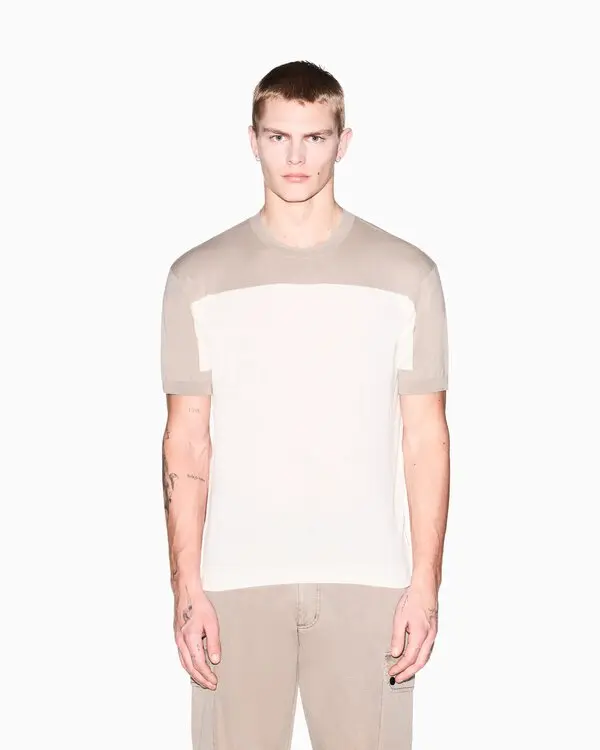 Armani Exchange Lightweight Linen And Cotton Knit Top