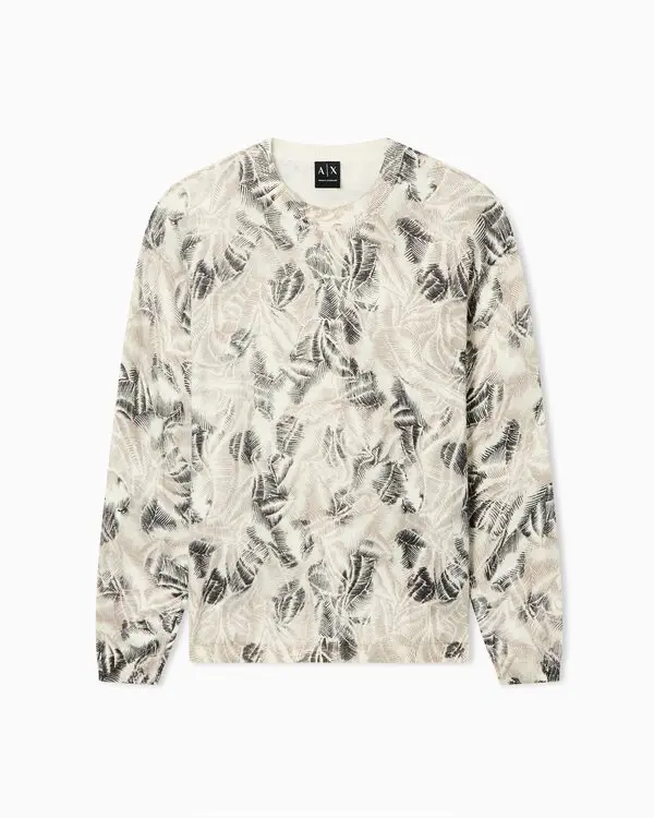 Armani Exchange Printed Cotton Crewneck Sweater