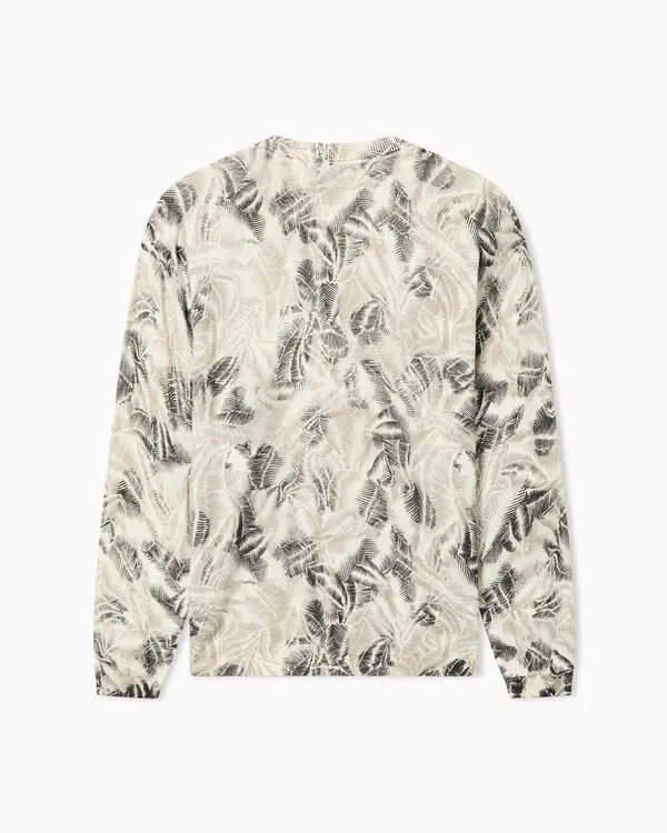 Armani Exchange Printed Cotton Crewneck Sweater