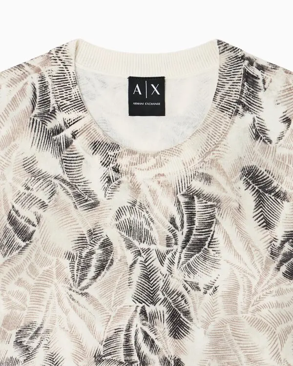 Armani Exchange Printed Cotton Crewneck Sweater