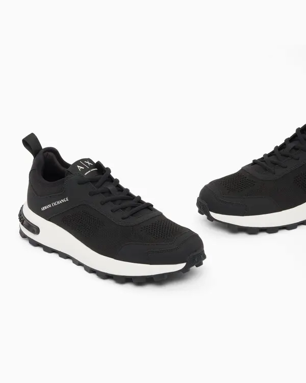 Armani Exchange Sneakers In Knit With Rubber Sole