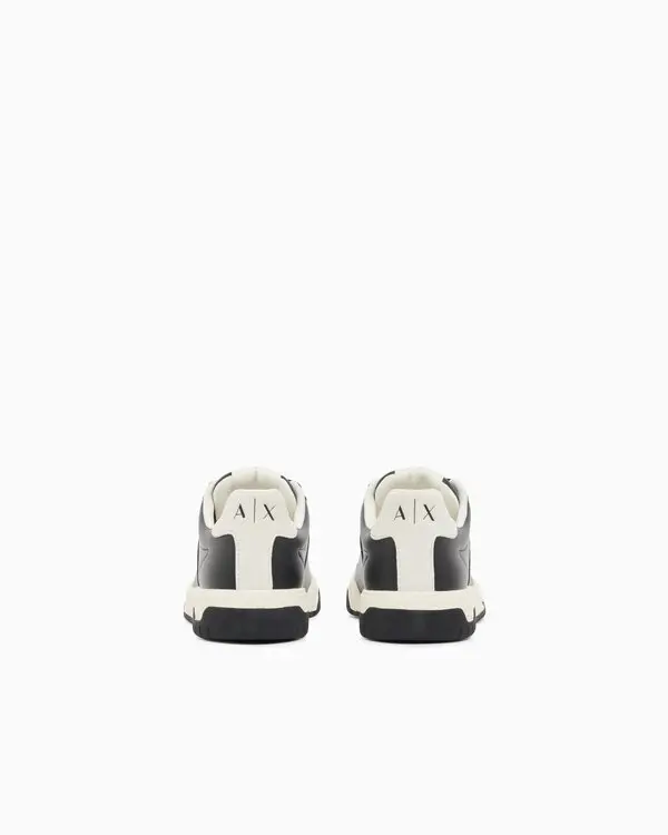 Armani Exchange Sneakers In Leather And Suede With Rubber Sole - Black