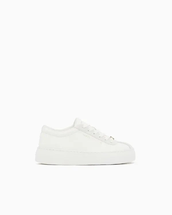 Armani Exchange Low Top Sneakers With Suede Panelling - White