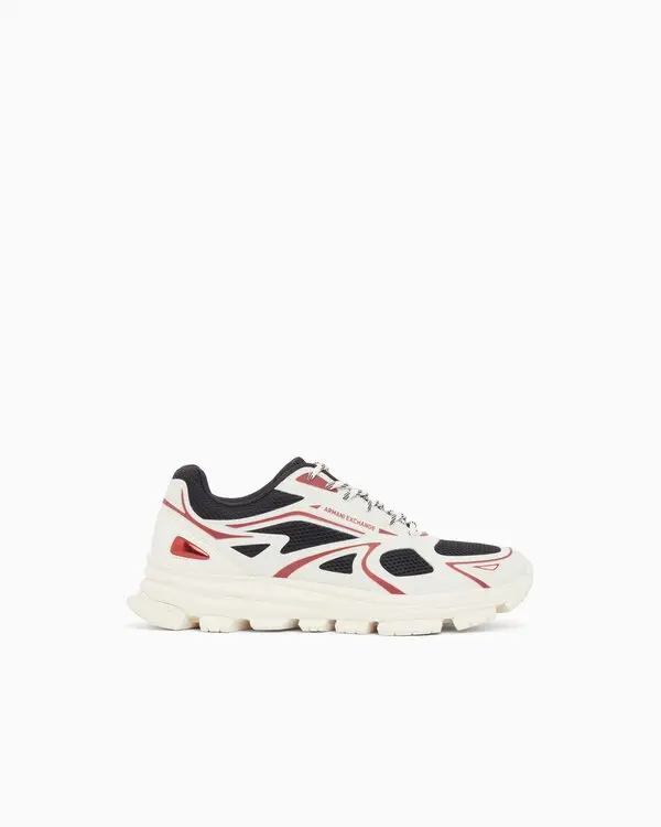 Armani Exchange Sneakers In Mesh With Metallic Details