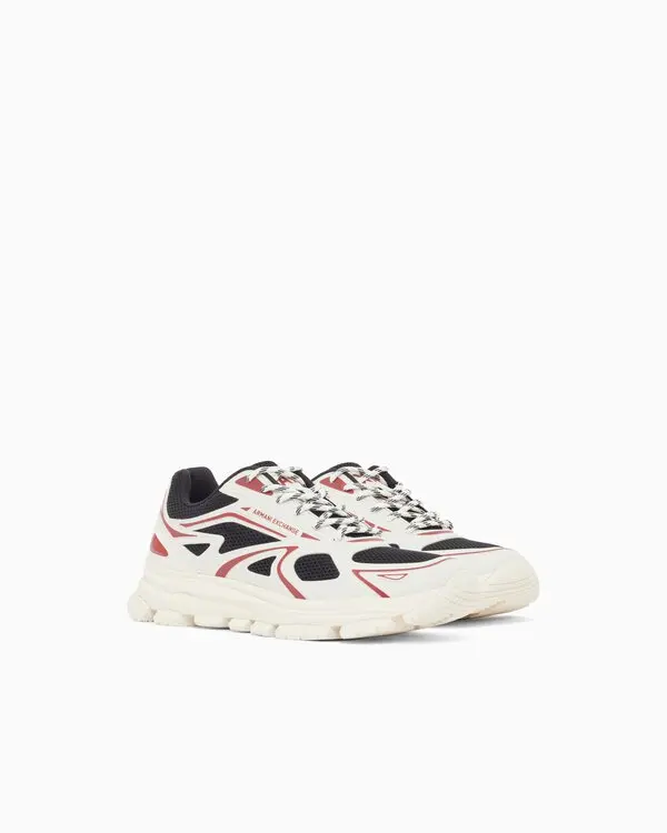Armani Exchange Sneakers In Mesh With Metallic Details