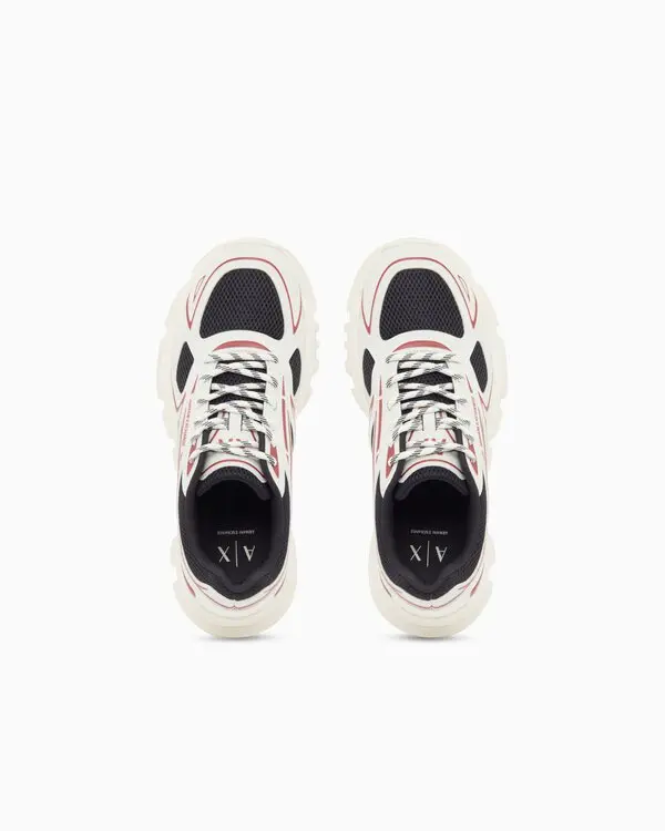 Armani Exchange Sneakers In Mesh With Metallic Details