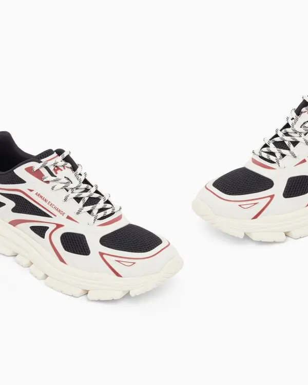 Armani Exchange Sneakers In Mesh With Metallic Details