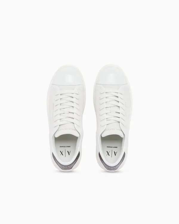 Armani Exchange Sneakers In Suede With Patent Inserts