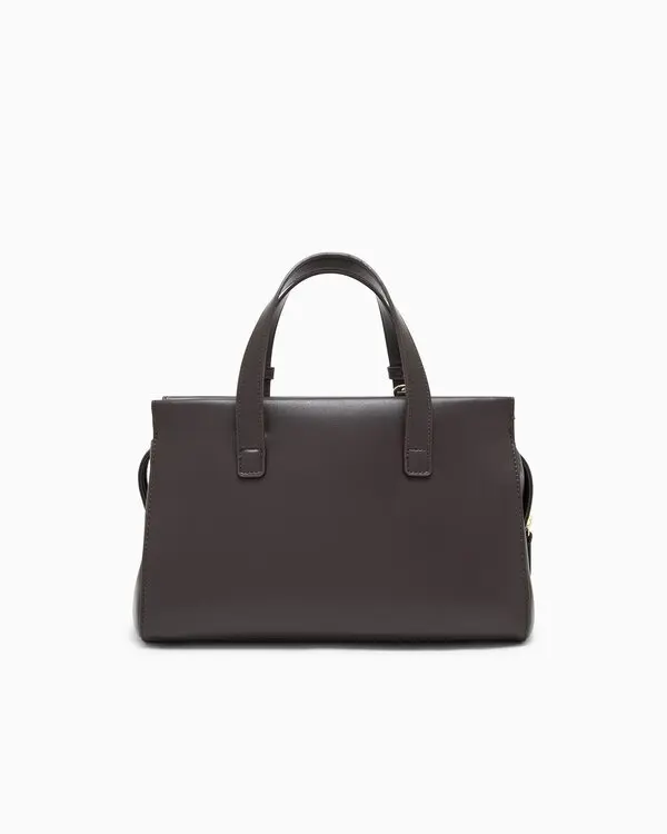 Armani Exchange Tote Shopping Bag With Coated Exterior - Brown