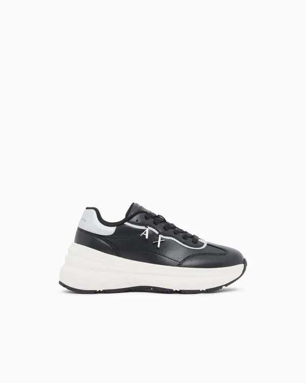 Armani Exchange Nappa Pillow & Metal Suede Sneakers