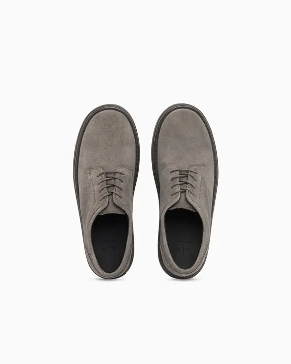 Armani Exchange Laced Shoes Regular Fit Suede With Rubber Sole