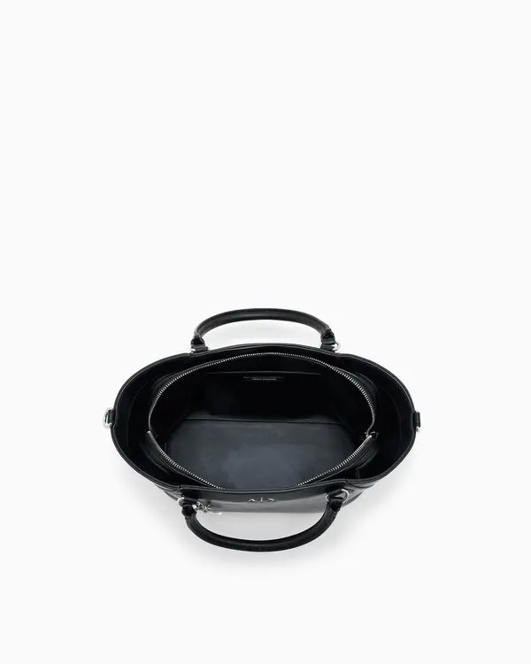 Armani Exchange Shopping Tote Bag With Top Handles - Black
