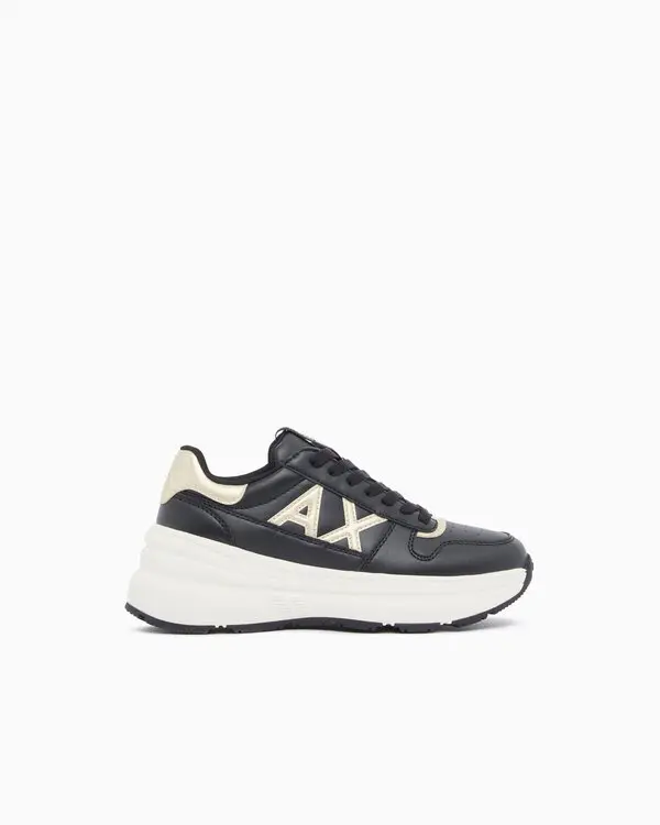 Armani Exchange Sneakers With Metallic Details And Rubber Sole