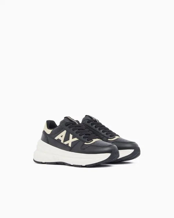 Armani Exchange Sneakers With Metallic Details And Rubber Sole