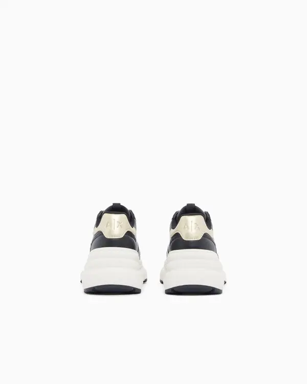 Armani Exchange Sneakers With Metallic Details And Rubber Sole