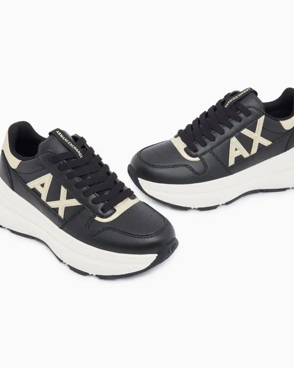 Armani Exchange Sneakers With Metallic Details And Rubber Sole