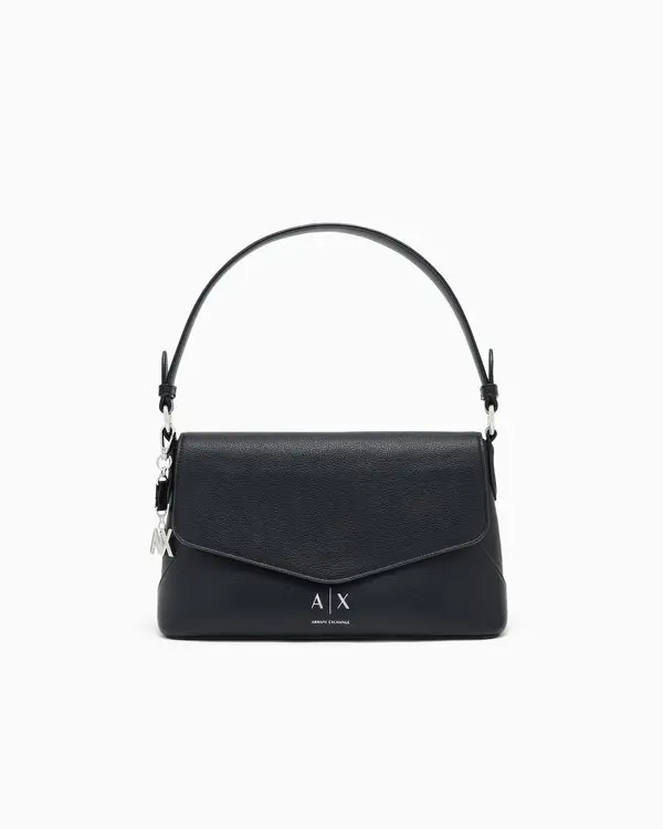 Armani Exchange Textured Leather Shoulder Bag