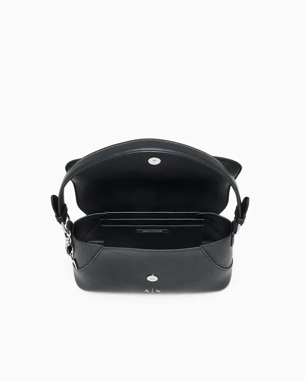 Armani Exchange Textured Leather Shoulder Bag