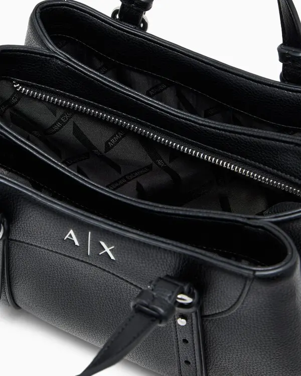 Armani Exchange Tote Shopping Bag With Coated Finish