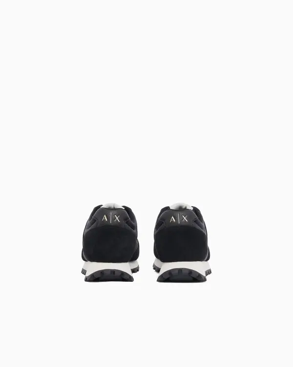 Armani Exchange Sneakers With All-over Print And Suede Inserts