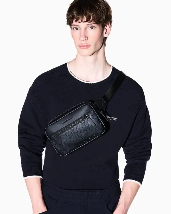 Armani Exchange Belt Bag In Coated Fabric