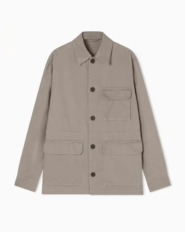 Armani Exchange Classic Blouson In Lightweight Cotton Twill