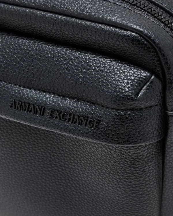 Armani Exchange Textured Crossbody Bag With An Embossed Logo On The Flap