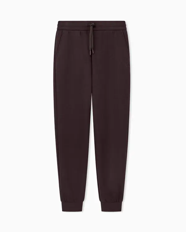 Armani Exchange Regular Fit Trousers Jersey Bonded Stretch Cotton - Brown