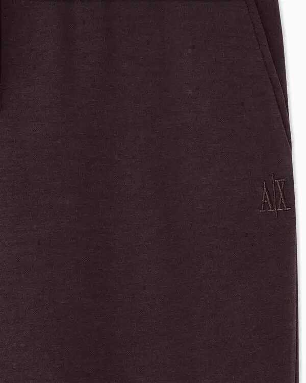 Armani Exchange Regular Fit Trousers Jersey Bonded Stretch Cotton - Brown