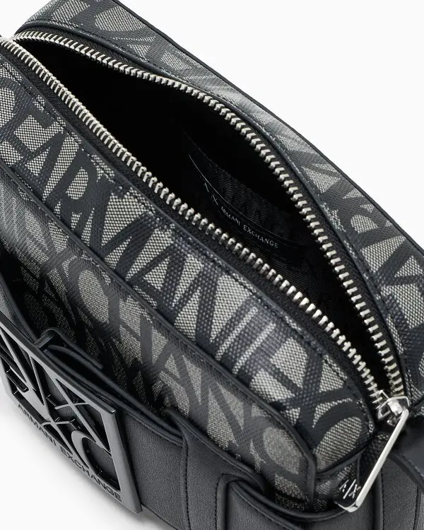 Armani Exchange Monogram Cotton Messenger Bag