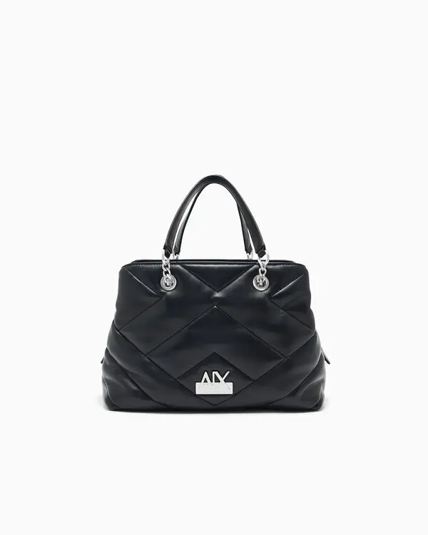 Armani Exchange Shopping Bag In Coated Fabric