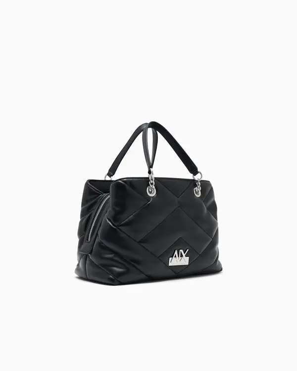 Armani Exchange Shopping Bag In Coated Fabric