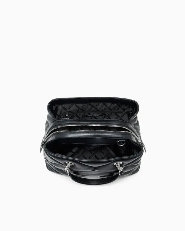 Armani Exchange Shopping Bag In Coated Fabric