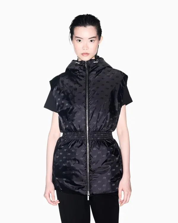 Armani Exchange Sleeveless Jacket In Recycled Nylon Jacquard