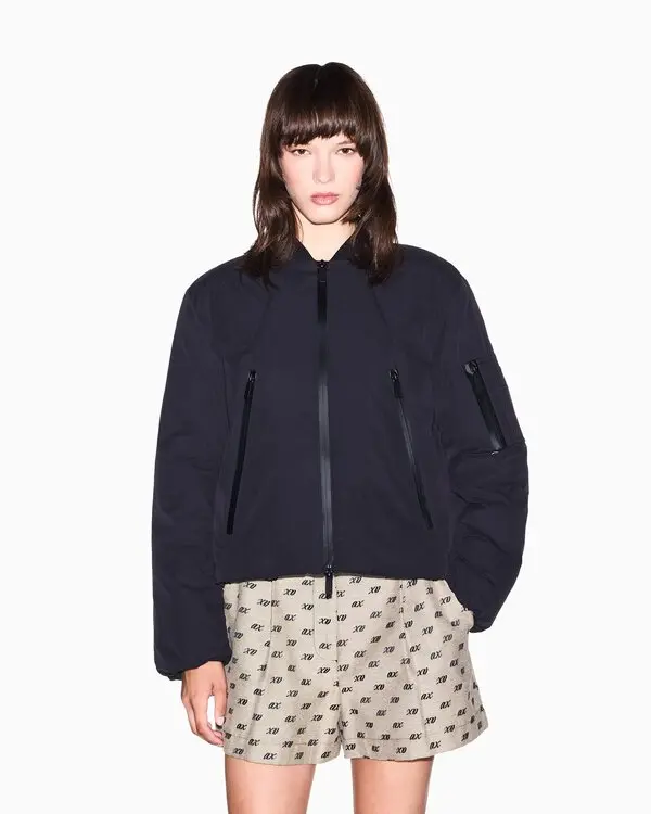 Armani Exchange Blouson Jacket In Nylon With Peach Effect