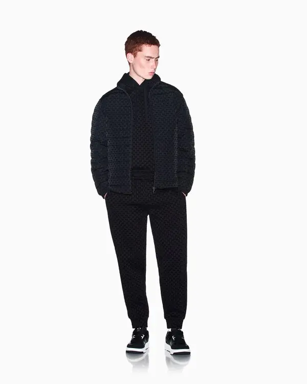 Armani Exchange Sweatshirt With Regular Fit In Bonded Stretch Cotton - Black