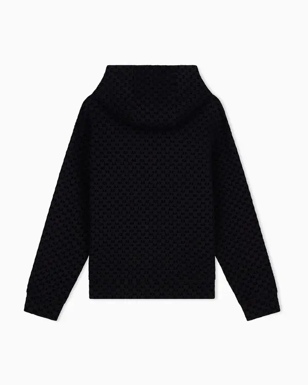 Armani Exchange Sweatshirt With Regular Fit In Bonded Stretch Cotton - Black