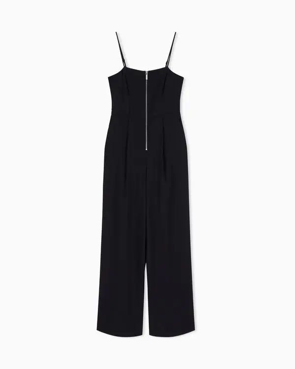 Armani Exchange Slim Fit Jumpsuit In Recycled Twill With Rib Details - Black