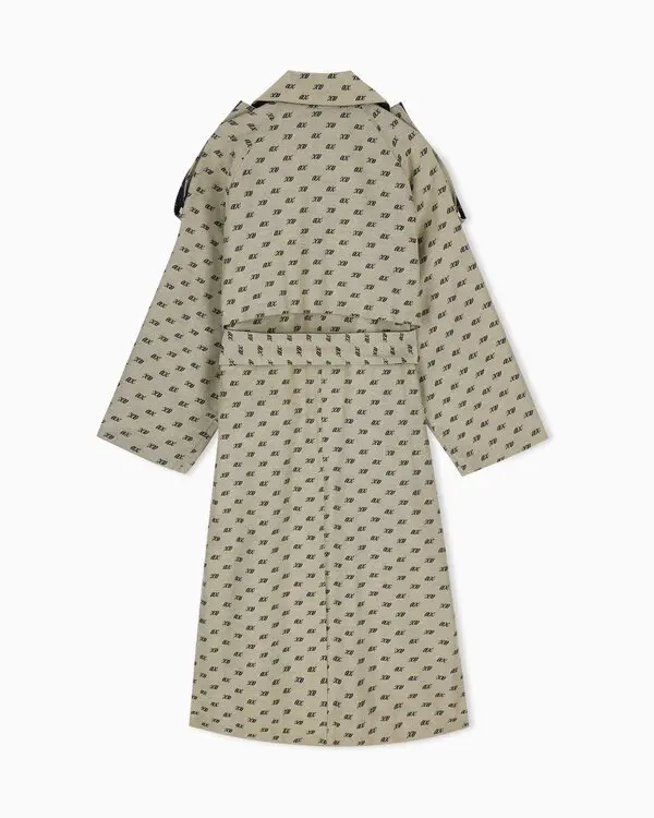 Armani Exchange Trench Coat In Cotton With Allover Jacquard