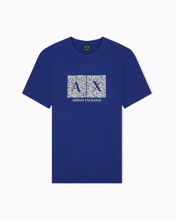 Armani Exchange Slim Fit T-shirt In Cotton Jersey - Blue