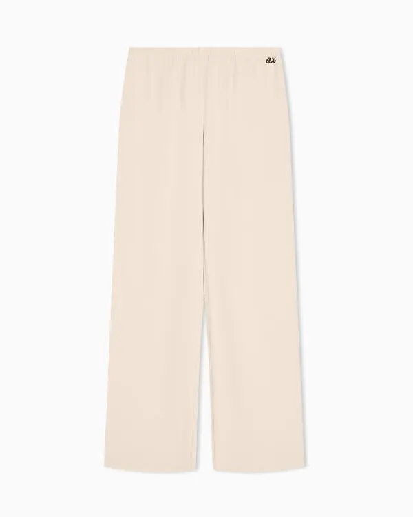 Armani Exchange Regular Fit Trousers In Recycled Twill With Rib Details - Beige